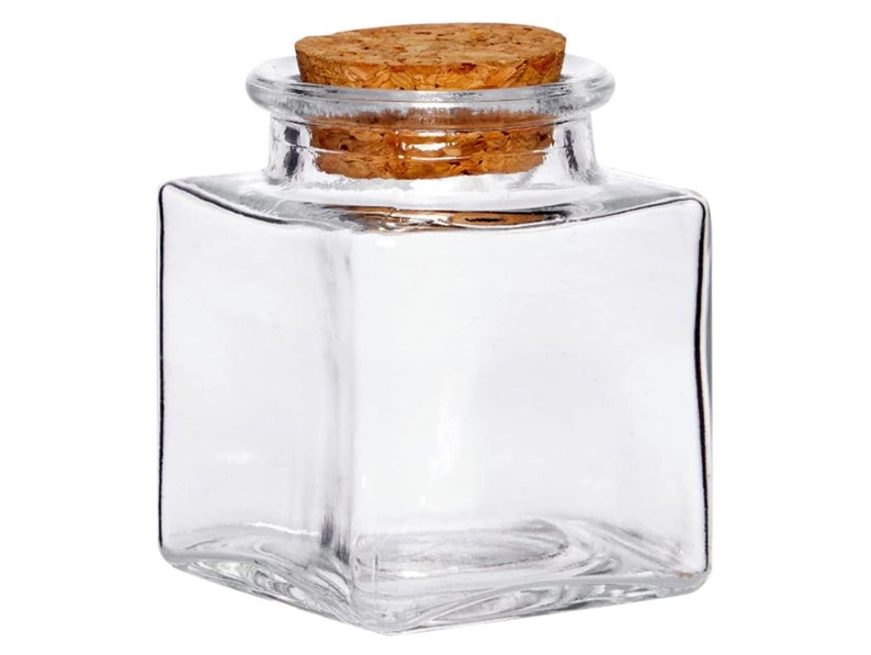 2 Ounce Mini Square Glass Cork Bottles 20 Pack - Etsy