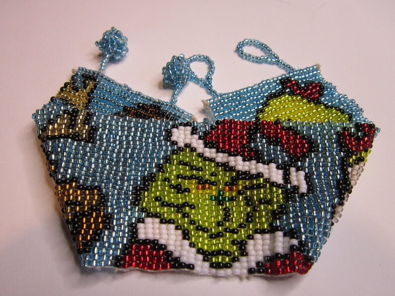 Grinch Seed Bead Bracelet - Etsy