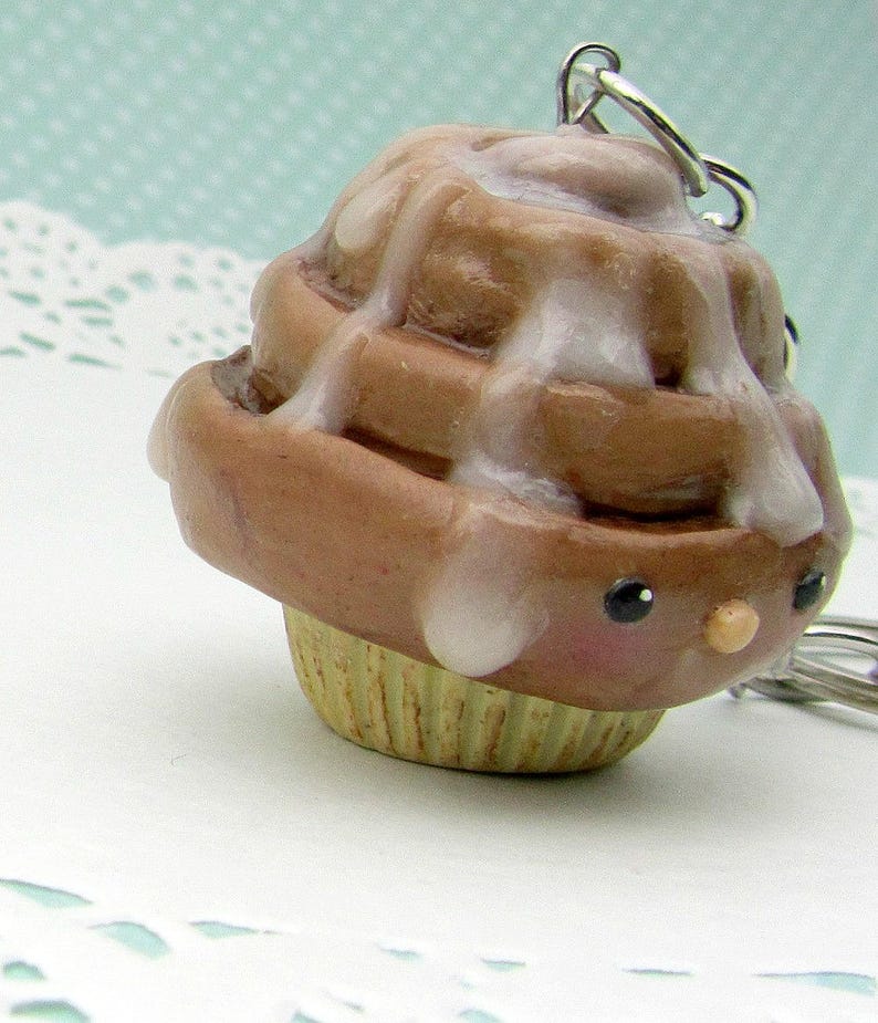 Cinnamon Roll Charm Keychain Big Charm Polymer Clay Charm - Etsy