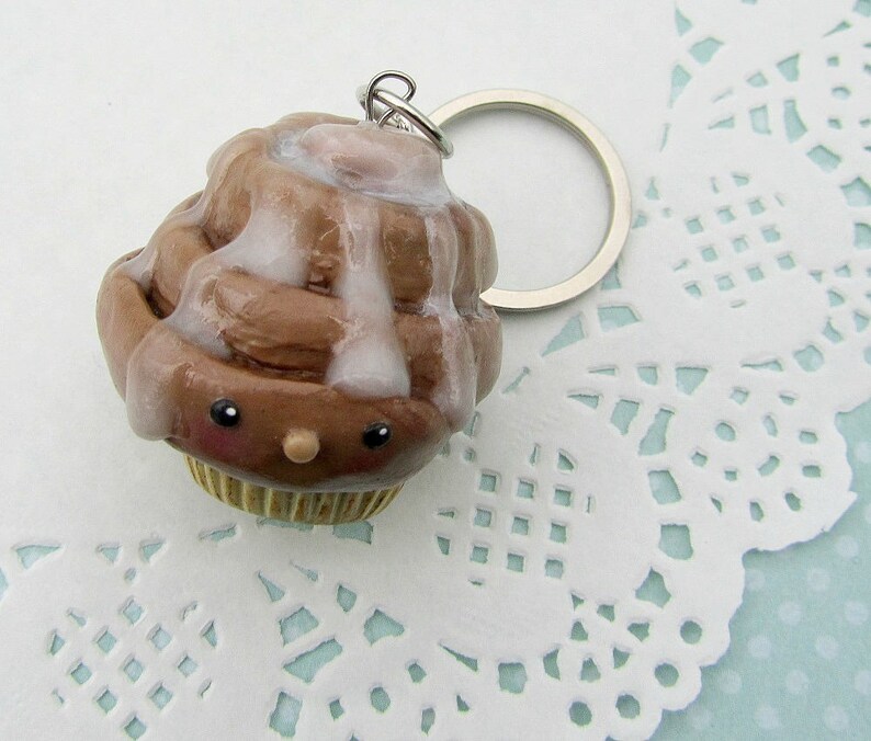 Cinnamon Roll Charm Keychain Big Charm Polymer Clay Charm - Etsy