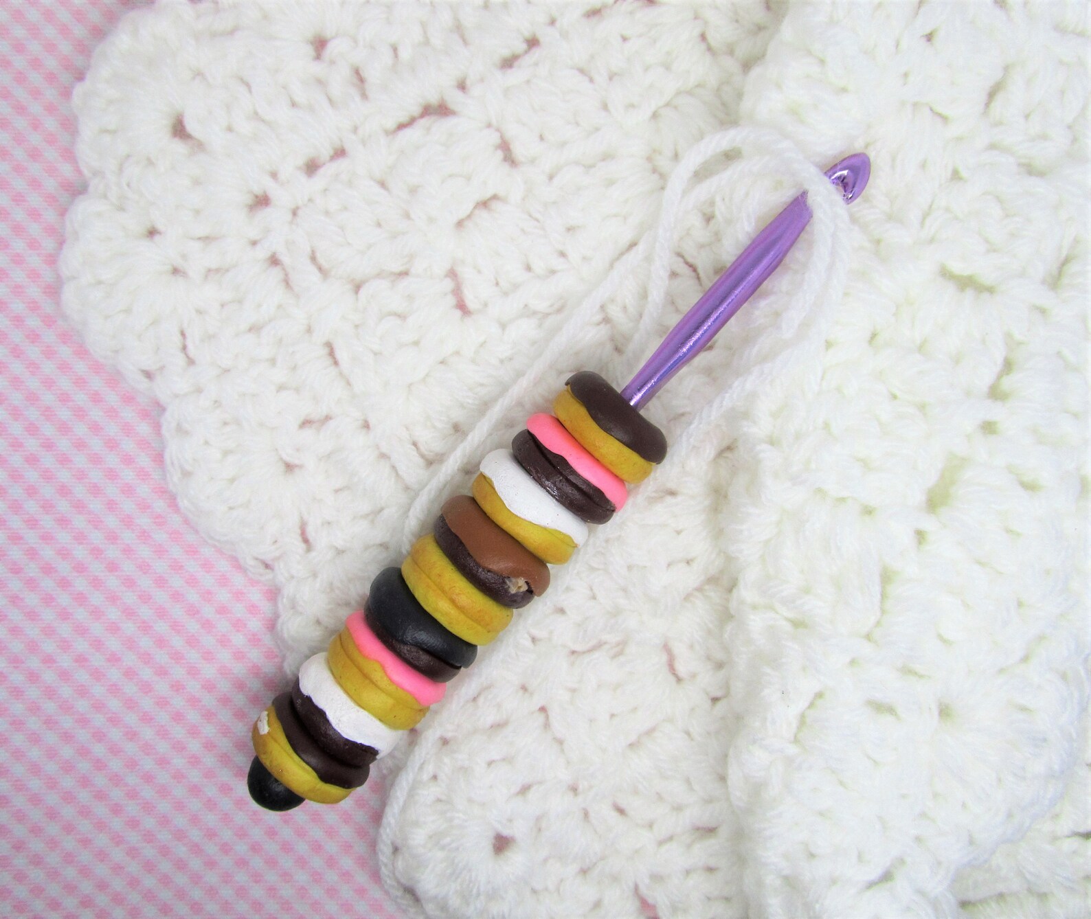 Donut Crochet Hook Doughnuts Polymer Clay Crochet Hook | Etsy