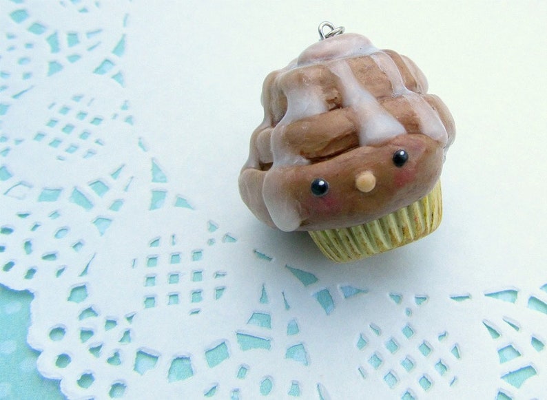 Cinnamon Roll Charm Keychain Big Charm Polymer Clay Charm - Etsy