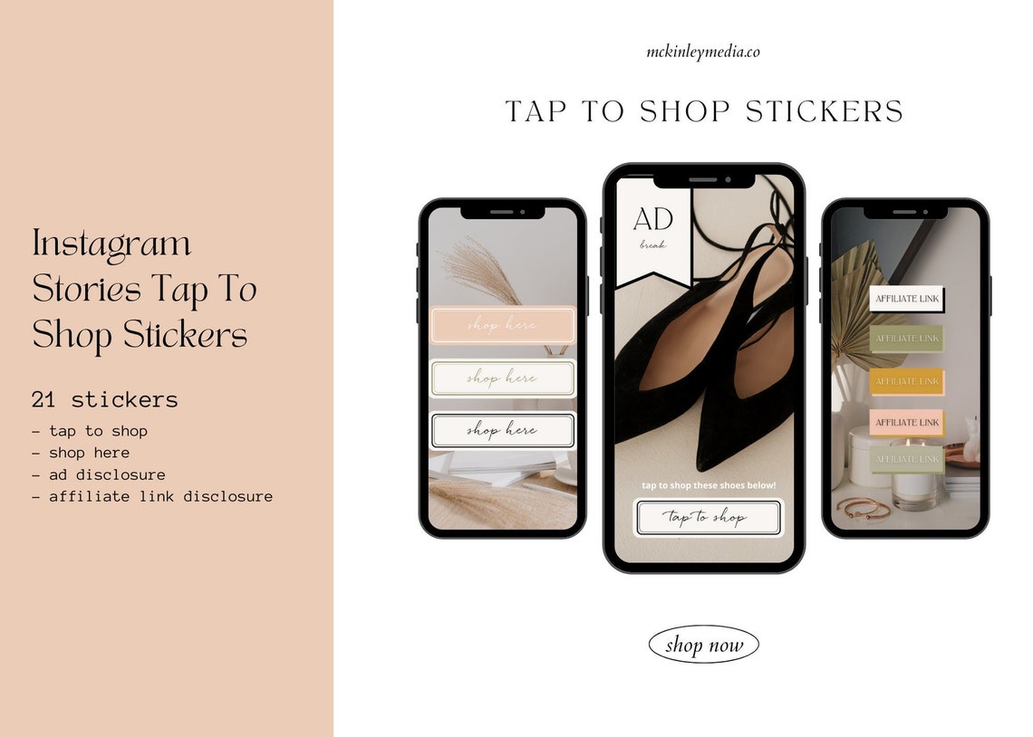 21 Instagram Story Sticker Pack, Tap to Shop Link Stickers, IG Sticker ...