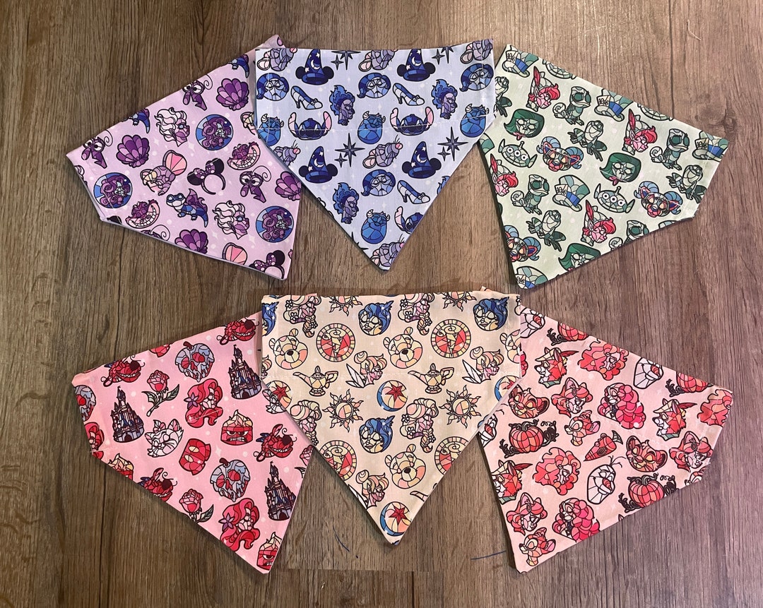 Disney Stain Glass Characters |pet Bandanas |pet Accessories| - Etsy