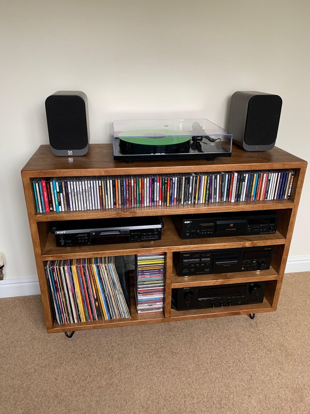 SERENE Industrial Hifi Stand Sustainable Turntable Stand-vinyl Storage ...