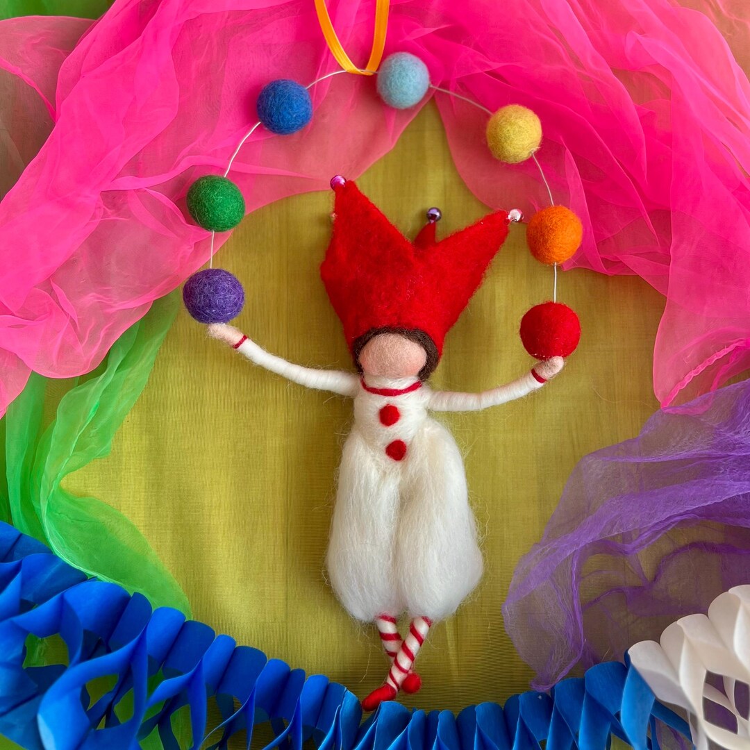 Clown, Harlequin, Felt Figure - Etsy