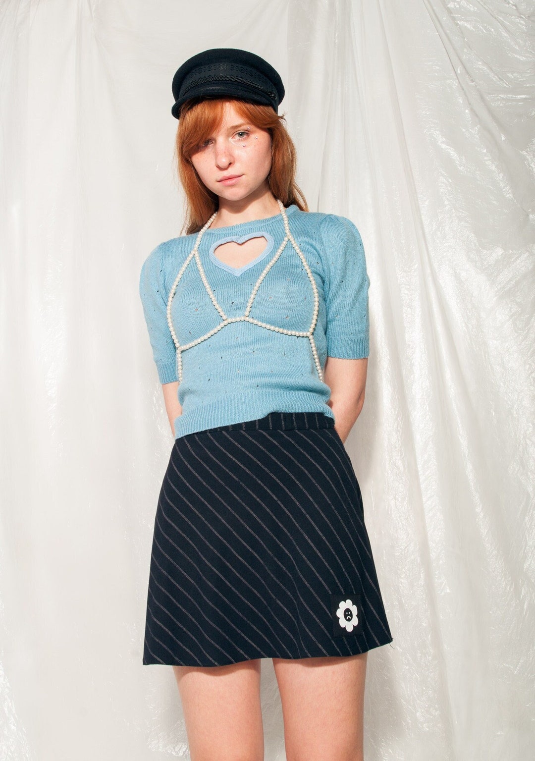 Vintage Skirt 90s Reworked Graphic Patch High Waisted Mini 1990s Y2K ...