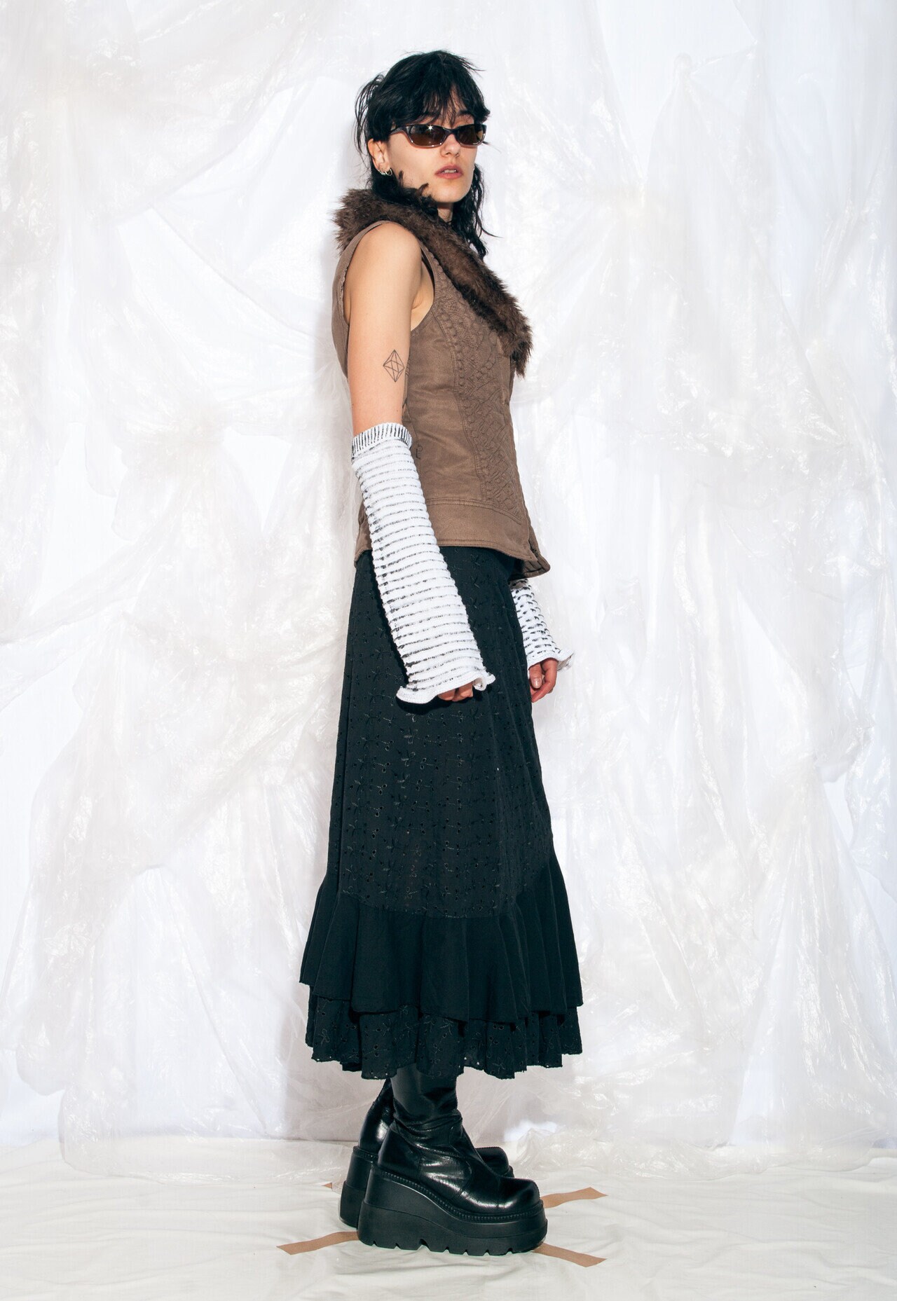 Vintage Y2K Faux Fur Vest in Brown 2000s Whimsigoth Fairycore Grunge ...
