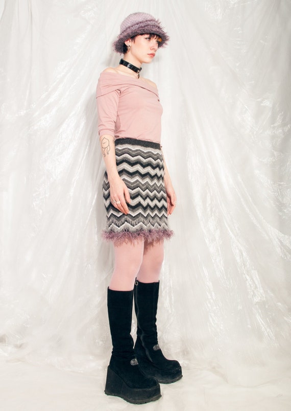 1990’s FURRY RAVE SKIRT - Gem