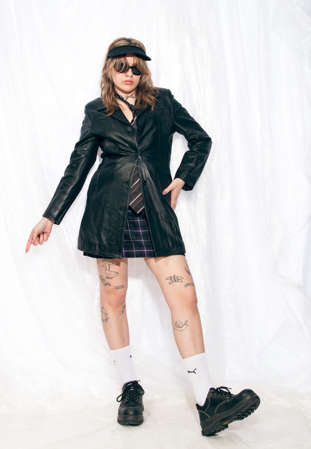 Vintage Leather Jacket 90s Matrix Style Coat in Black 1990s - Etsy