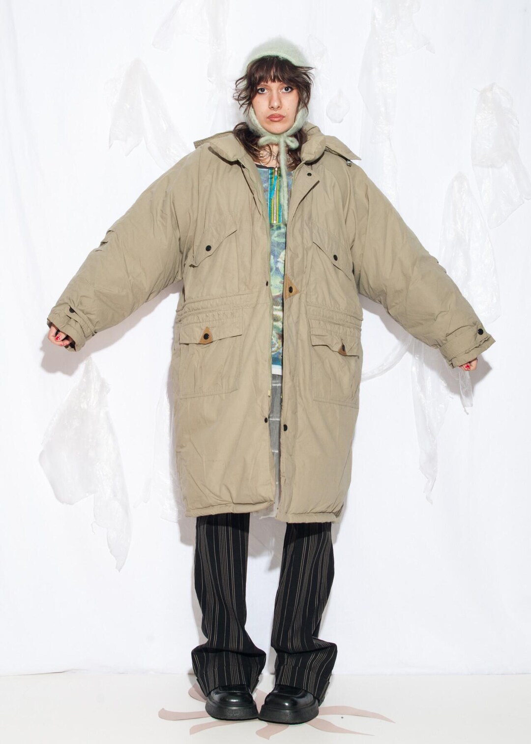Vintage 90s Leather Down Puffer Coat in Green by Ancient Castle 1990s ...
