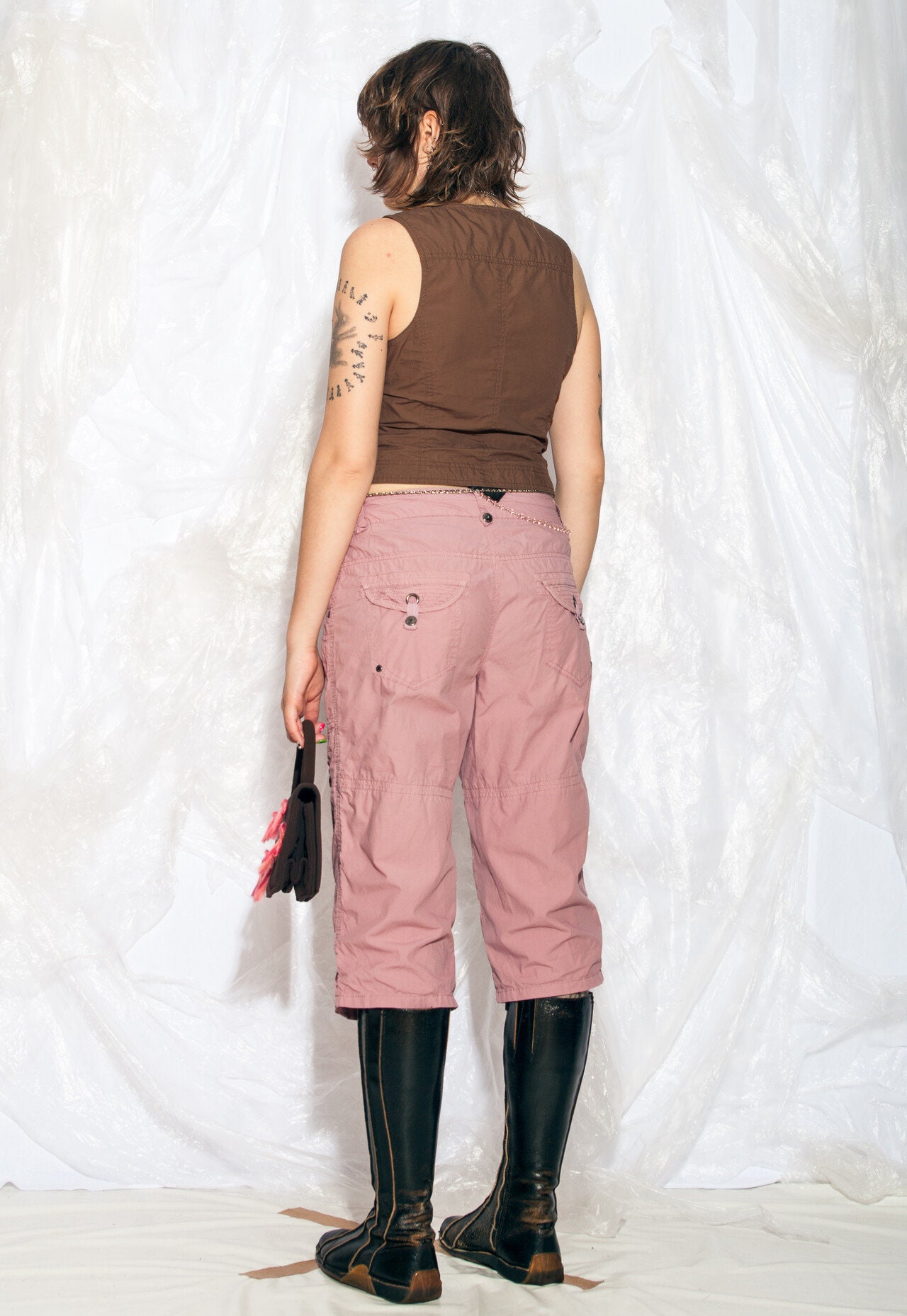 Vintage Y2K Cargo Shorts in Pink Fairycore Grunge 2000s Cyber Grunge ...