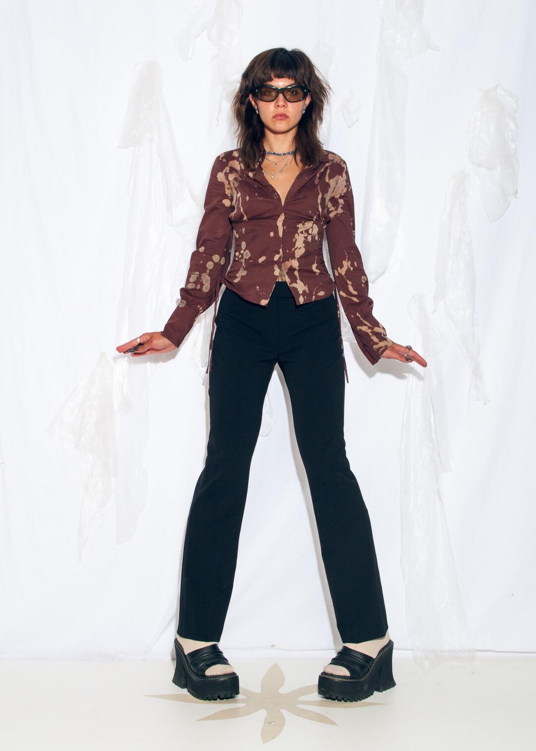 Vintage Y2K Designer Trousers in Black Wool Blend - 2000s Designer ...