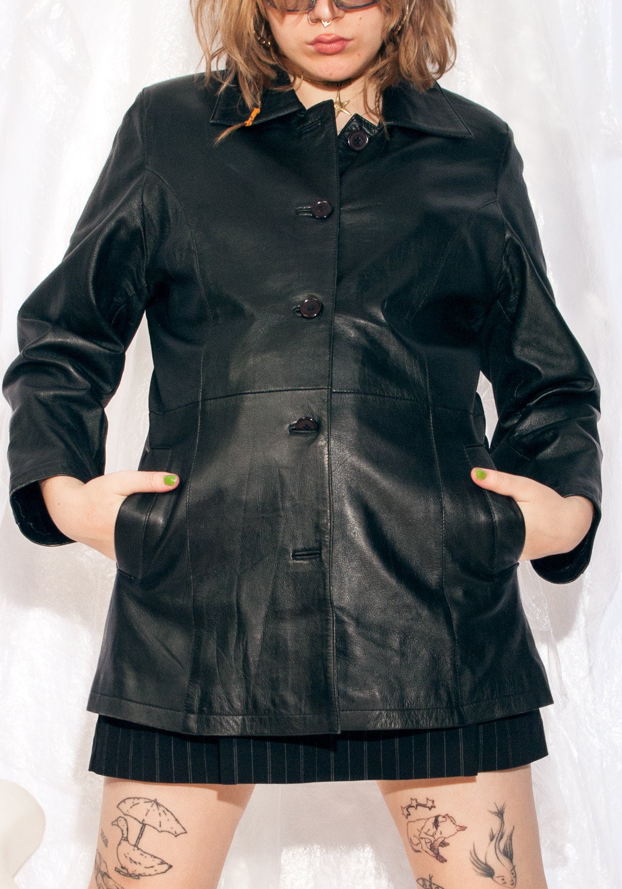 Vintage Leather Jacket 90s Matrix Coat in Black 1990s Y2K - Etsy