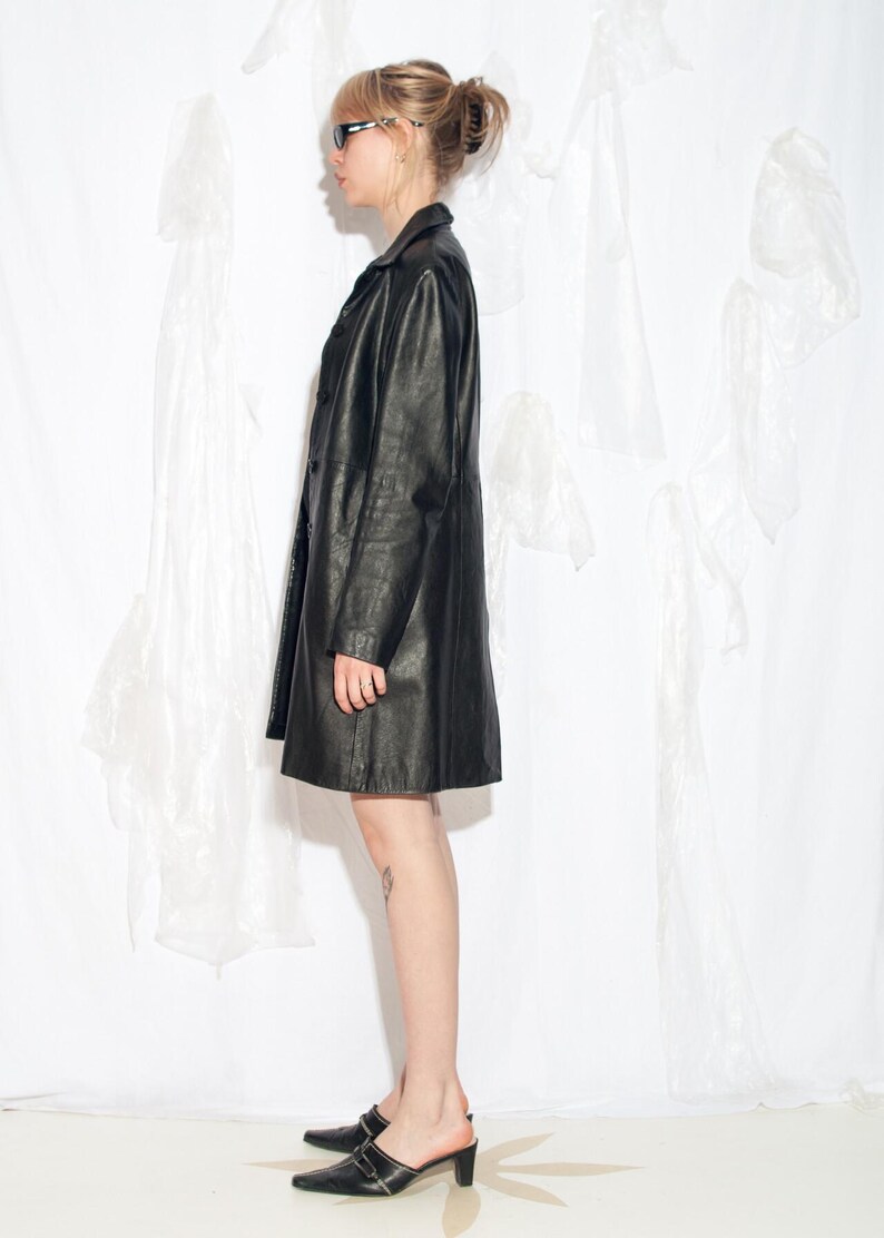 Casaco de couro vintage DKS dos anos 90 na cor preta - Estilo grunge ...