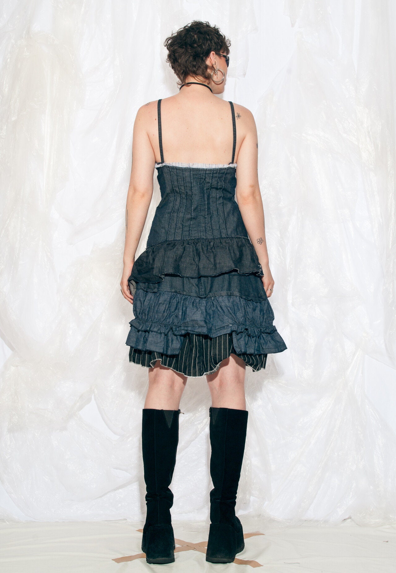 Vintage Y2K Frilly Fairy Dress in Blue Denim 2000s Whimsigoth Fairycore ...