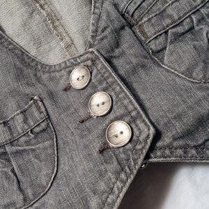 Vintage Y2K Denim Vest in Grey - 2000s Stonewashed Waistcoat - Grunge ...