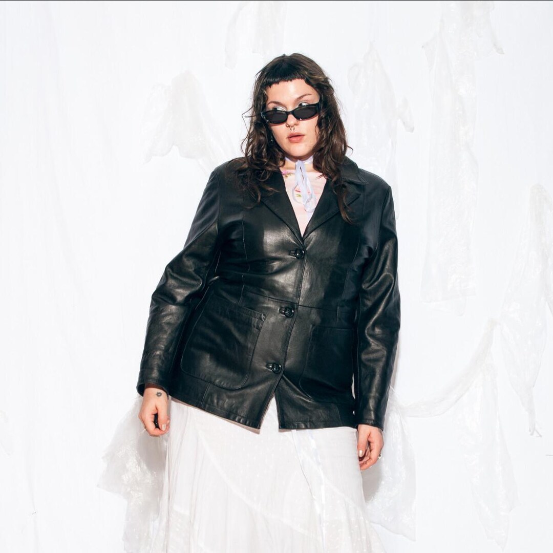Vintage Y2K Leather Coat in Black - 2000s Matrix Style Real Leather ...