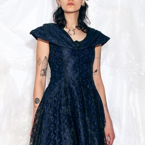 Vintage 80s Prom Dress in Purple and Black Lace 1980s Whimsigoth ...
