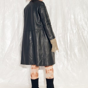 Vintage Leather Jacket Y2K Matrix Maxi Coat in Black 2000s Minimalist ...