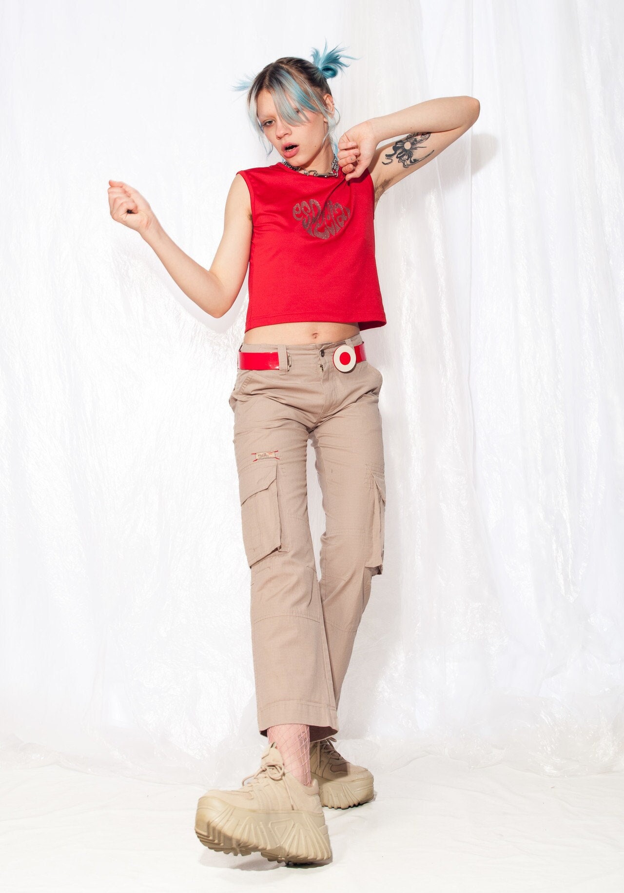 Vintage Cargo Pants Y2K Gorpcore Flare Trousers in Beige 2000s Raver ...