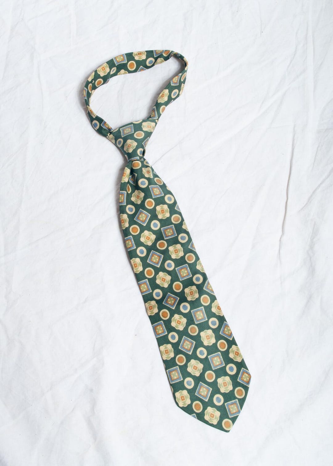 90s Vintage Pure Silk Flower Printed Tie - Etsy