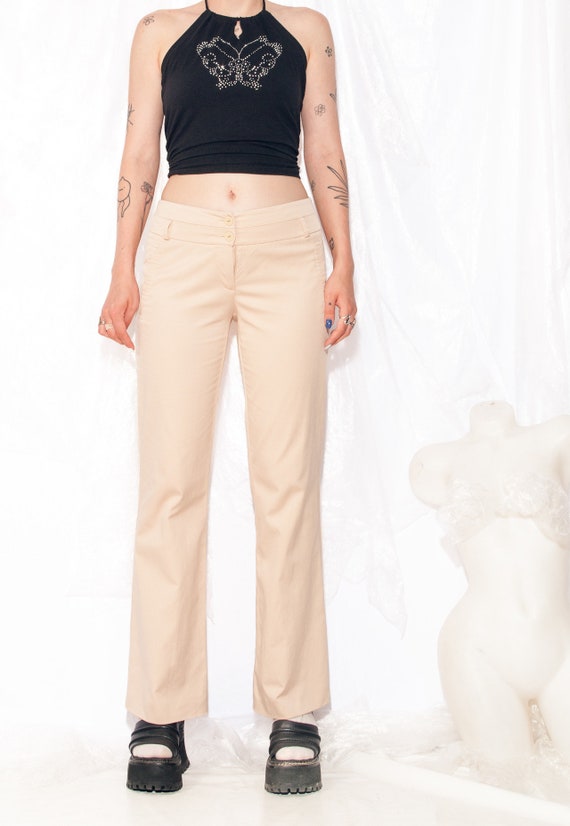 Vintage Flare Trousers Y2K Minimalist Suit Pants in B… - Gem