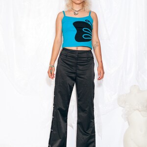 Reworked Vintage Safety Pin Pants Y2K Satin 2000s Open Side Handmade ...