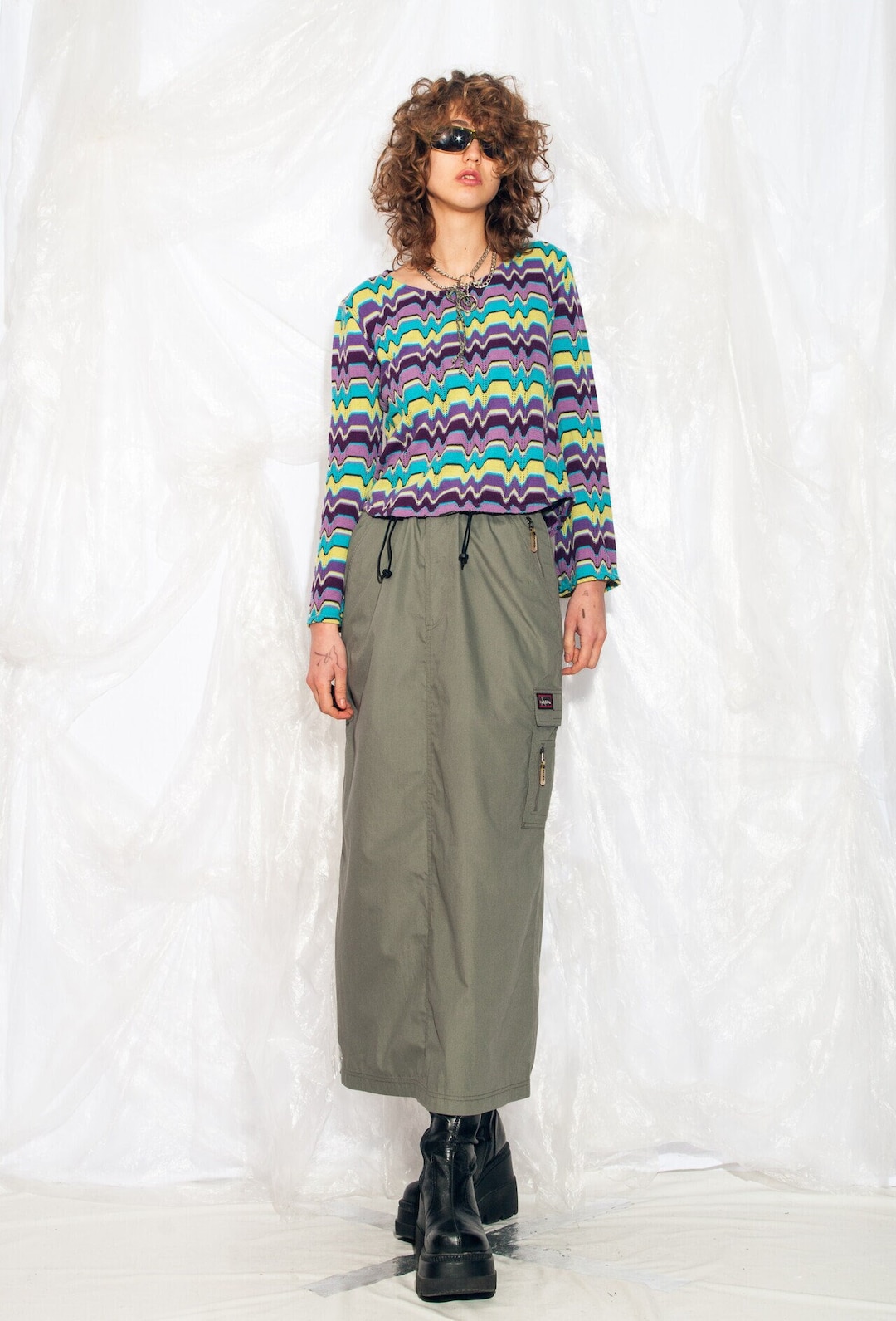 Vintage Y2K Knit Top in Psychedelic Purple 2000s 90s Rave Jumper Medium ...