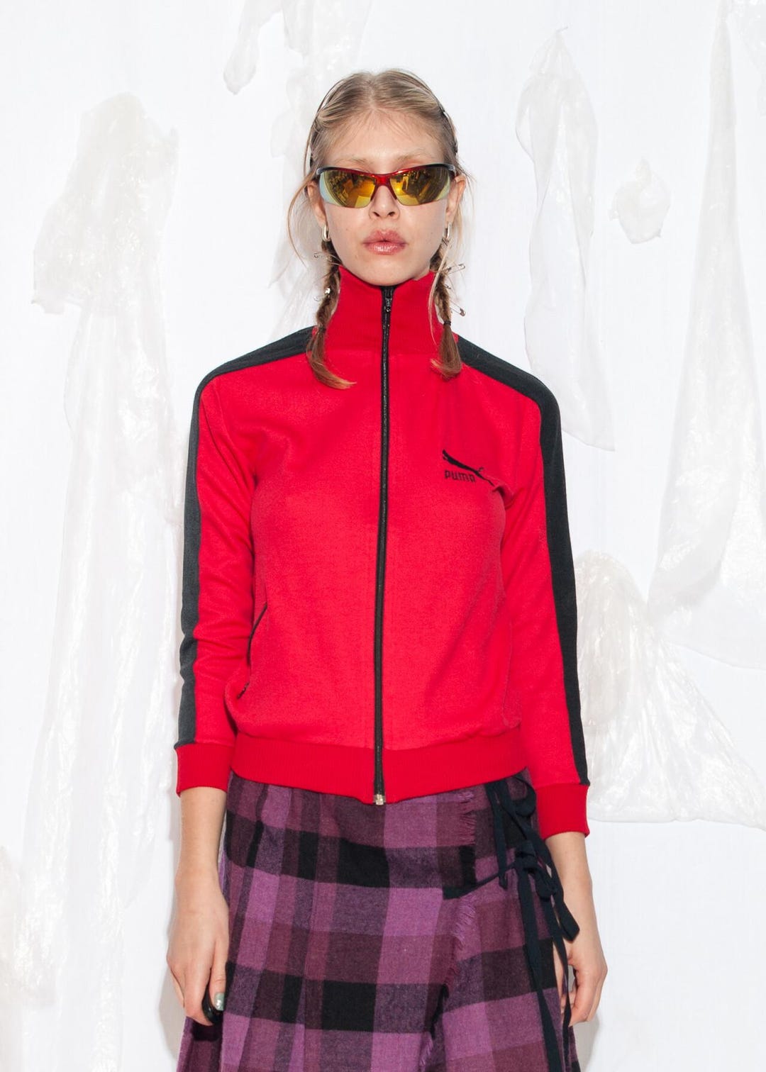 Vintage 70s Puma Jacket in Red and Black - 1970s Rare Retro Vlado ...