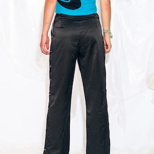 Reworked Vintage Safety Pin Pants Y2K Satin 2000s Open Side Handmade ...