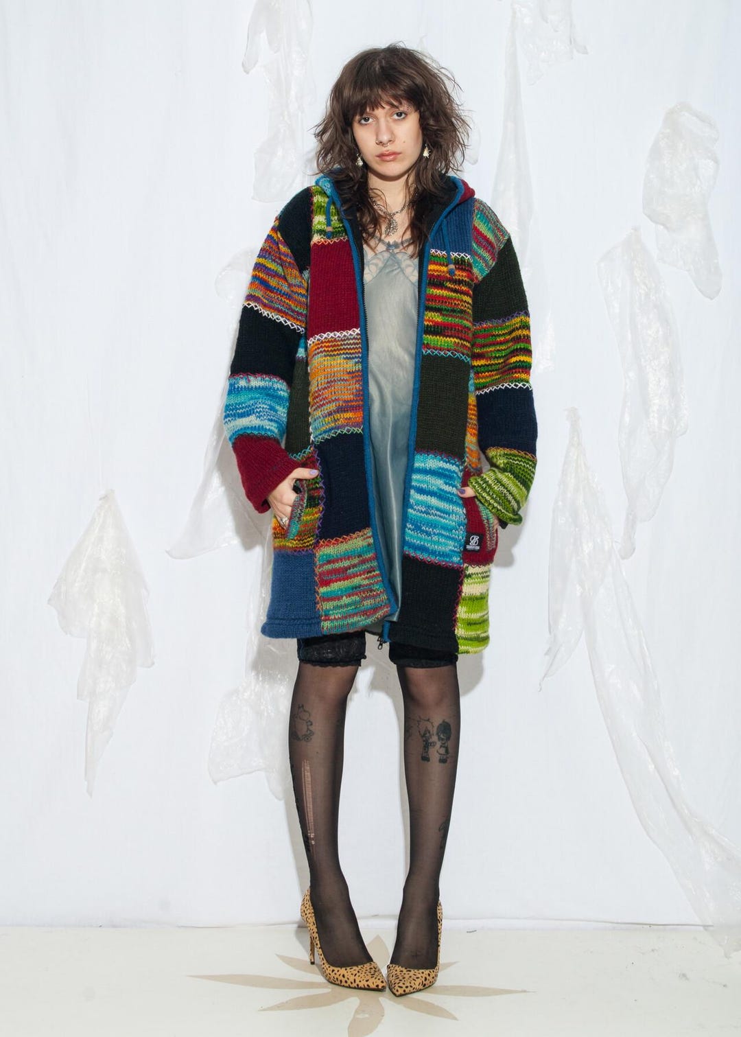 Vintage Y2K Shakaloha Knitted Wool Coat With Hood - Whimsi Twee Style ...