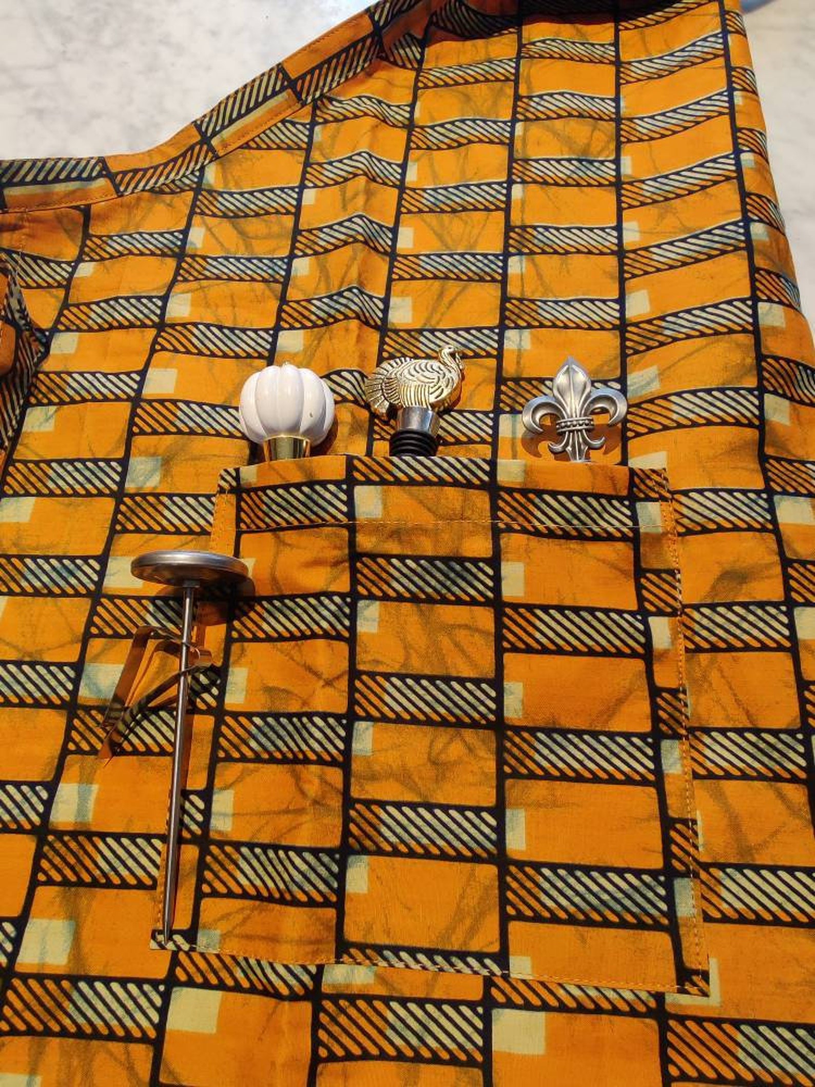 2 Pocket Lined Mstatili Kitenge Apron With Buckle Strap - Adult - Etsy