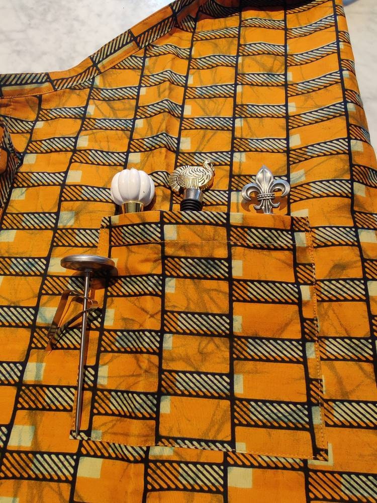 2 Pocket Lined Mstatili Kitenge Apron With Buckle Strap | Etsy