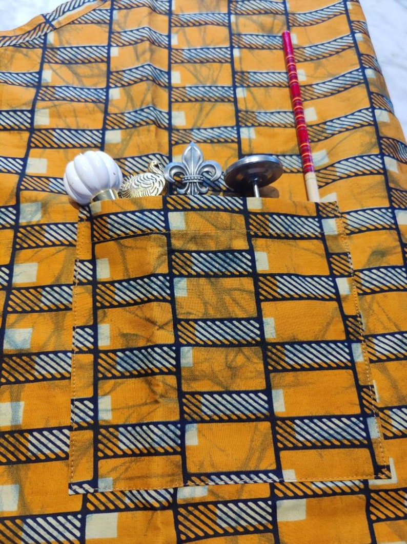 2 Pocket Lined Mstatili Kitenge Apron With Buckle Strap - Etsy
