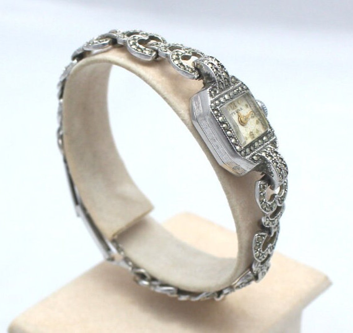 Marcasite Cocktail Watch Mechanical Movement - Etsy