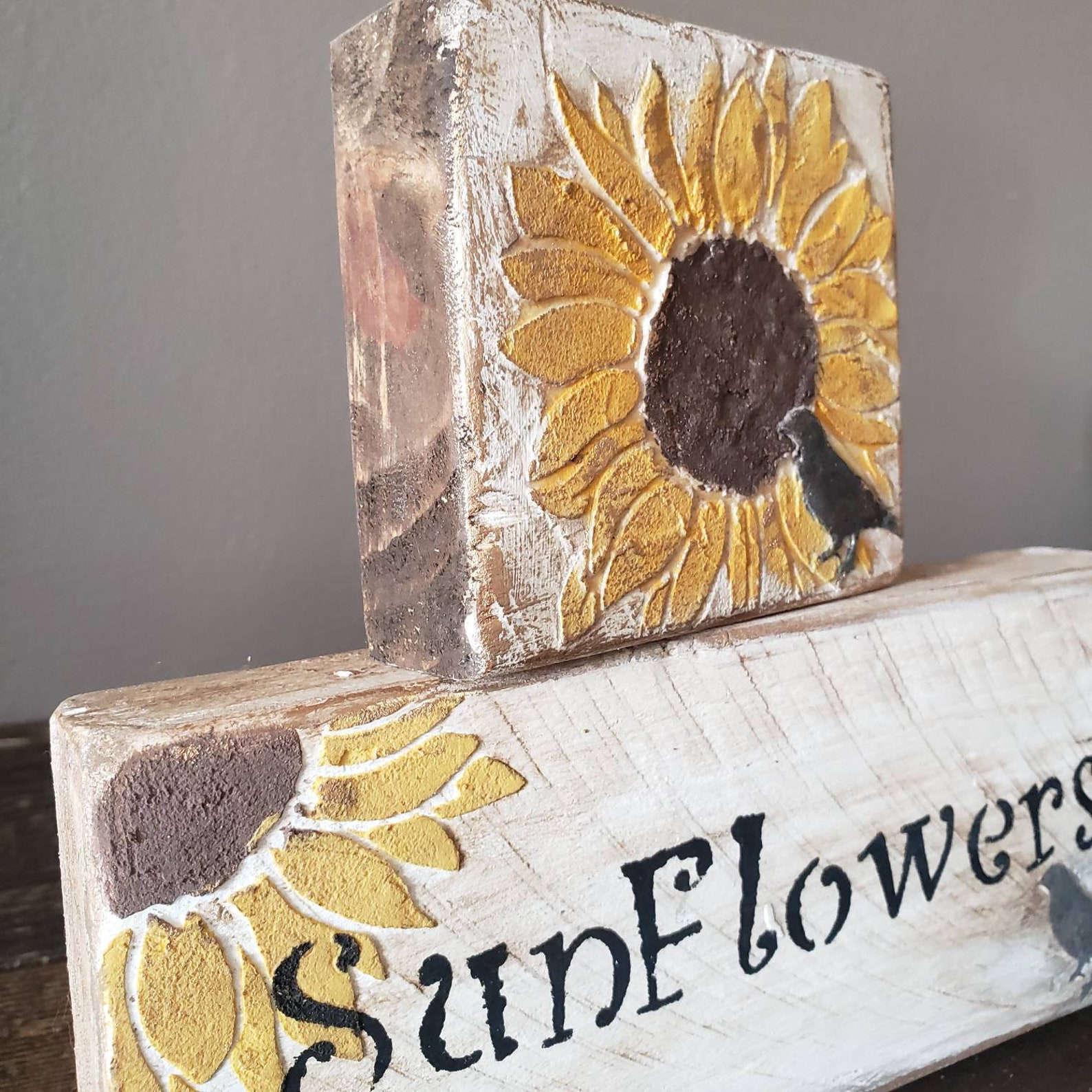 Sunflower, Shelf Sitter, Sunflower Shelf Sitter, Wood, Wood Sunflower ...
