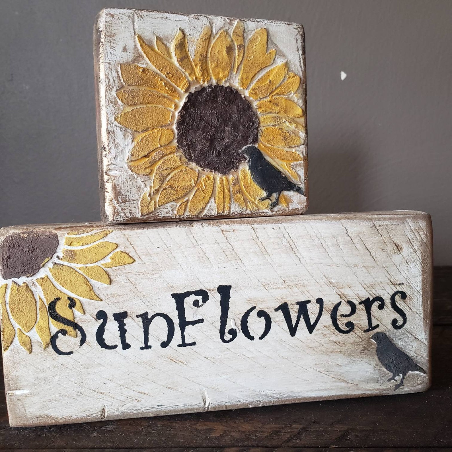 Sunflower, Shelf Sitter, Sunflower Shelf Sitter, Wood, Wood Sunflower ...