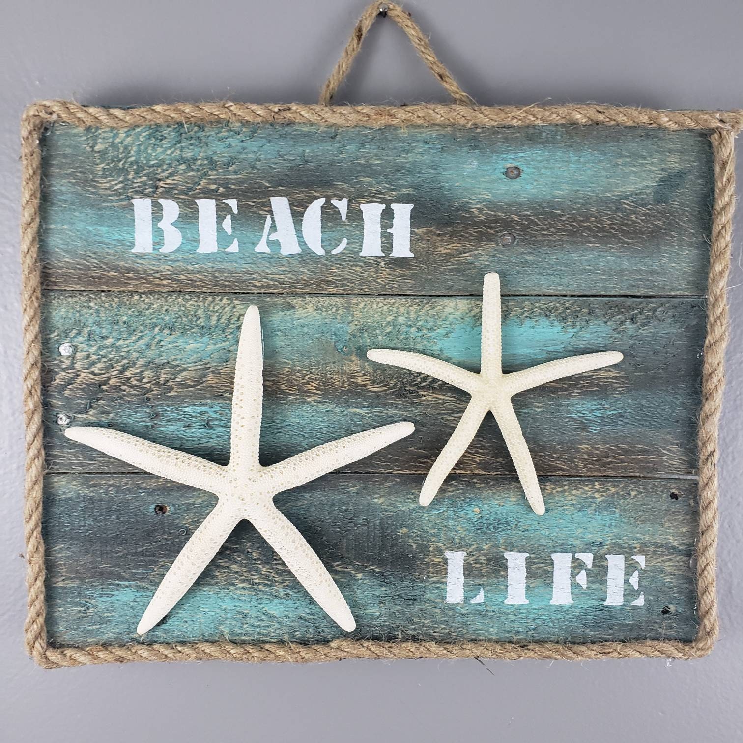 Beach Coastal Nautical Starfish Wall Decor Plaque. - Etsy