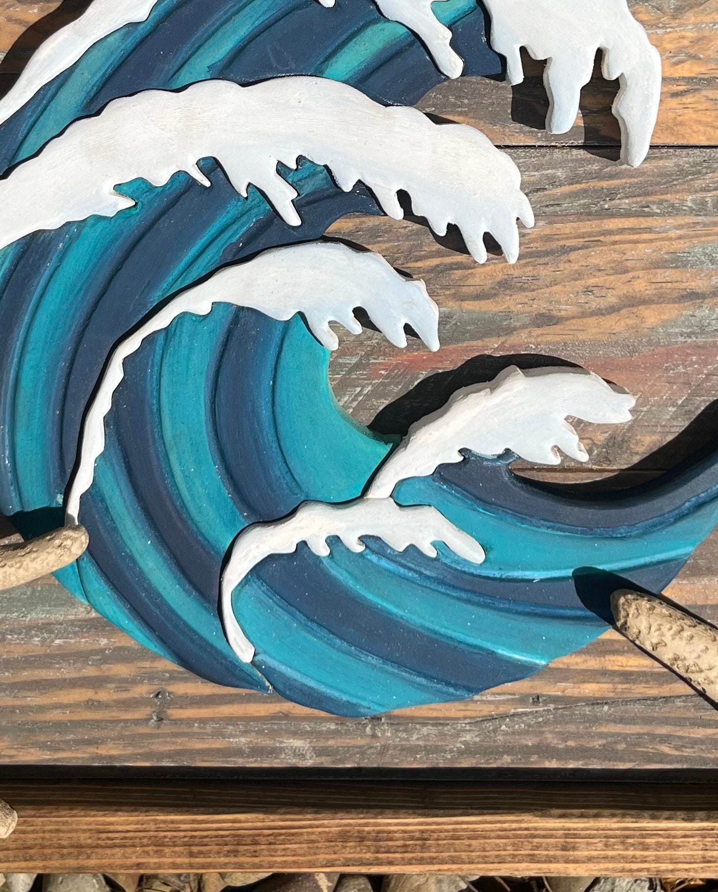3D, 3d Ocean Wave,carving,wood Carving,ocean Wave Art, Wall Hanging ...