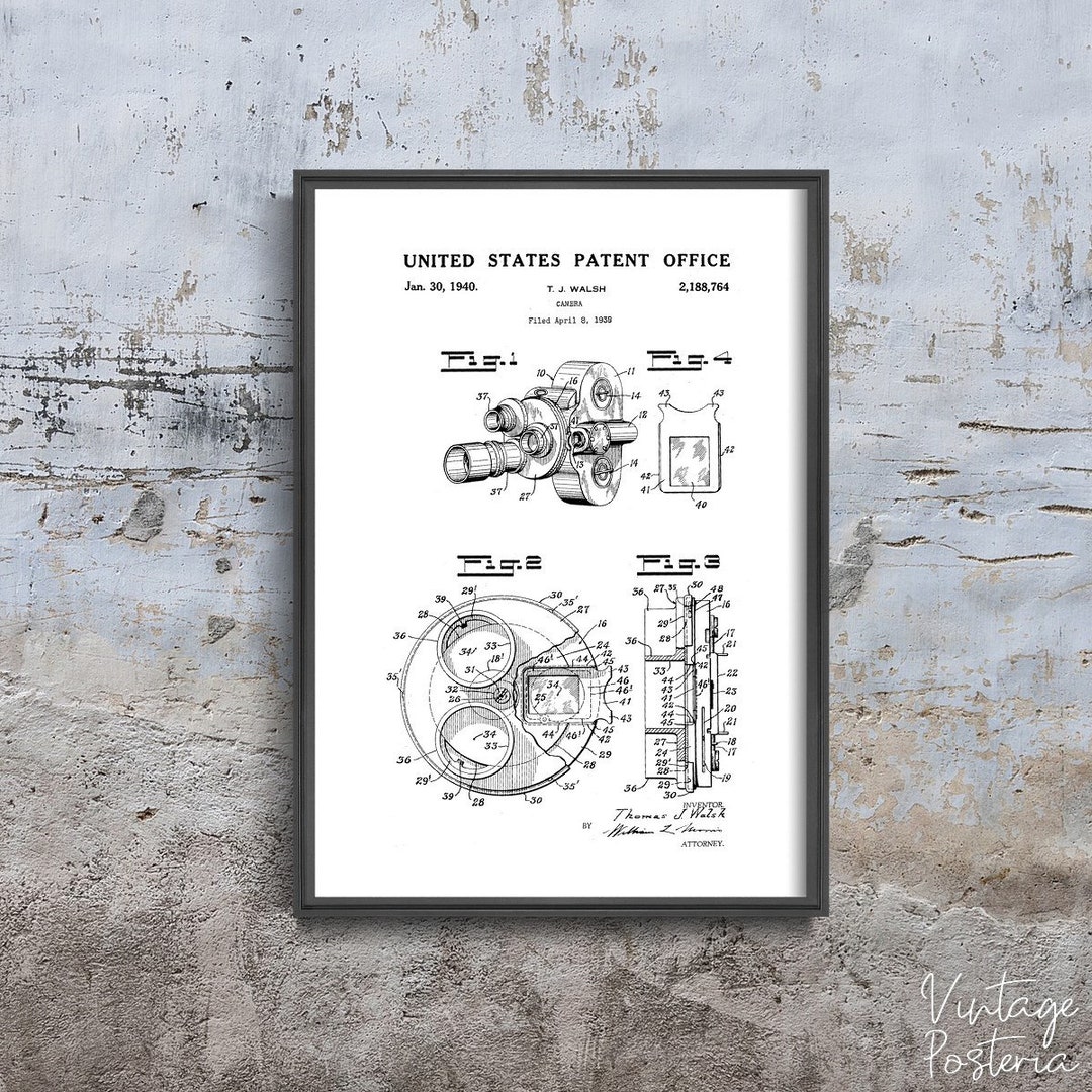 Bell & Howell Camera Filter Patent Retro Poster, Modern Posters ...