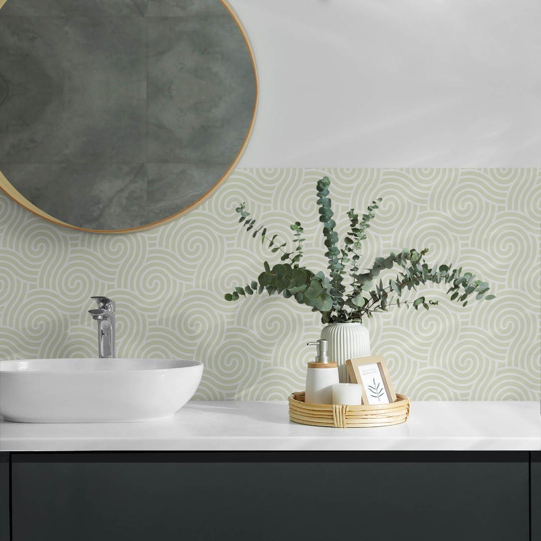 Waves Panel Stickers, Creamy Peel and Stick Panels, Splashback Panel ...