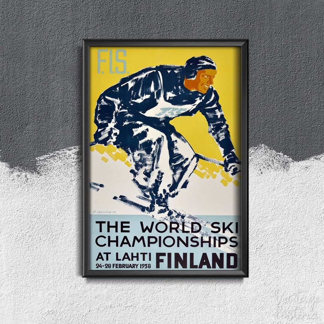 Finland Ski Travel Poster Retro Poster, Retro Wall Decoration, Retro ...