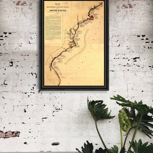 Old Map of Discovery of the East Coast USA Retro Poster, Cotton Canvas ...