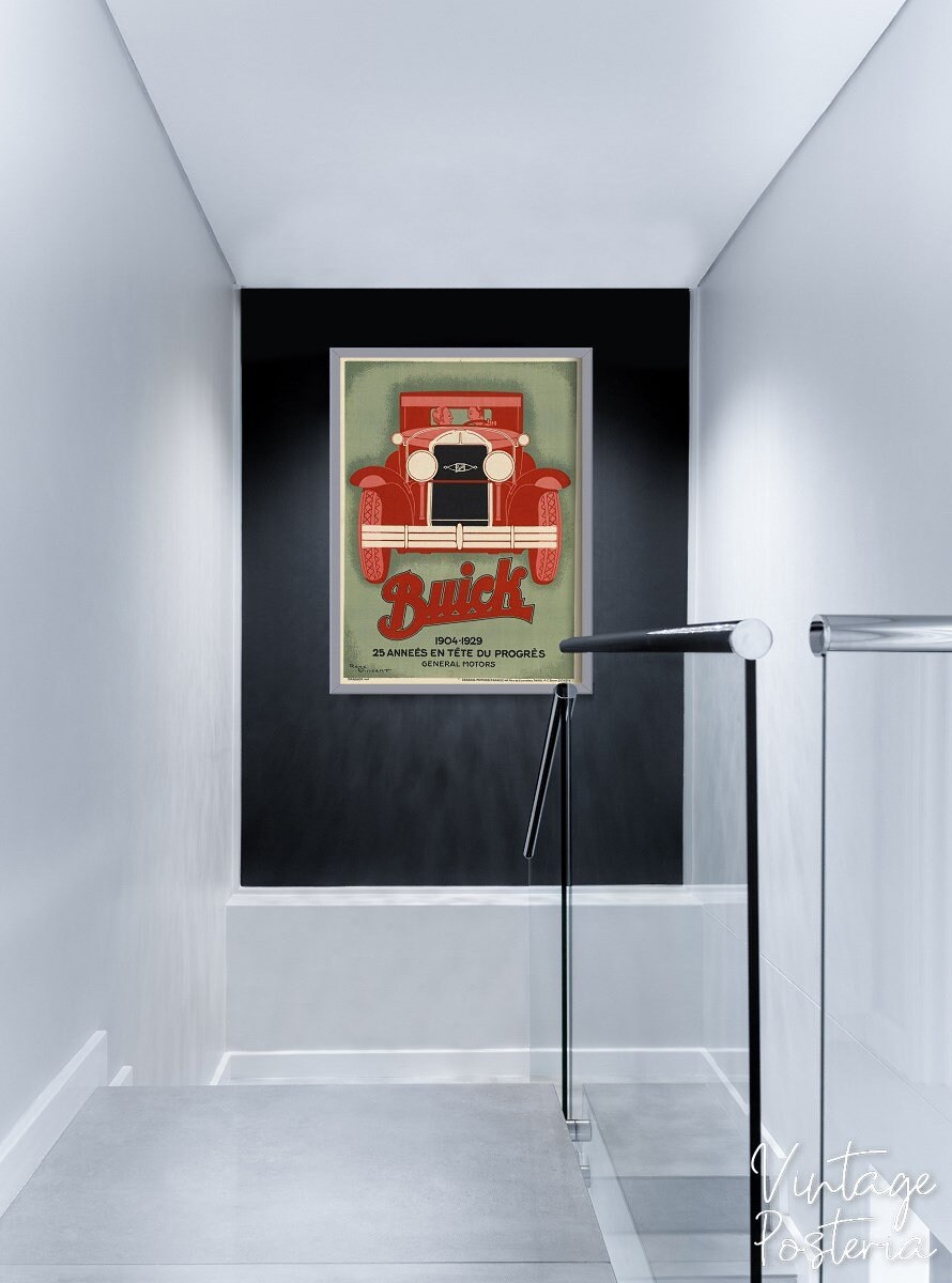 Retro Poster by Rene Vincent Buick Automobile Retro Poster, Self ...