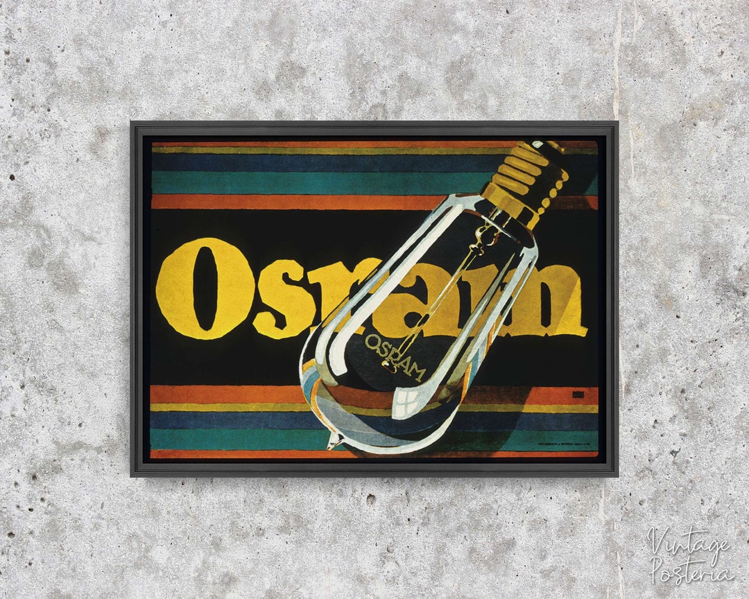 Osram, Electric Light Bulbs, Retro Poster, Lightbulb and Typography ...