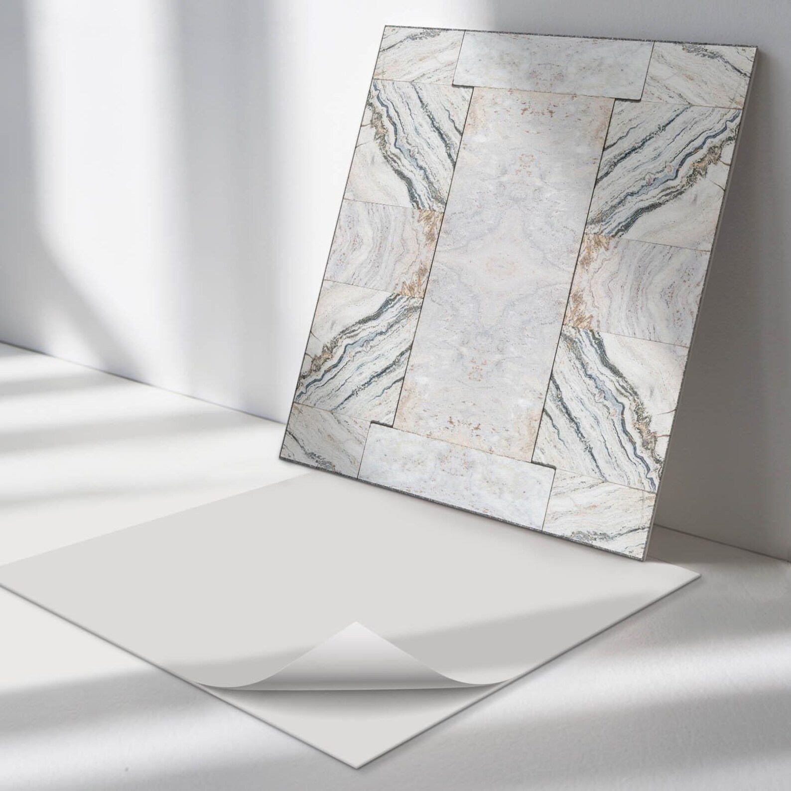 Natural Stone Panel Stickers, Gray Peel and Stick Panels, Splashback ...