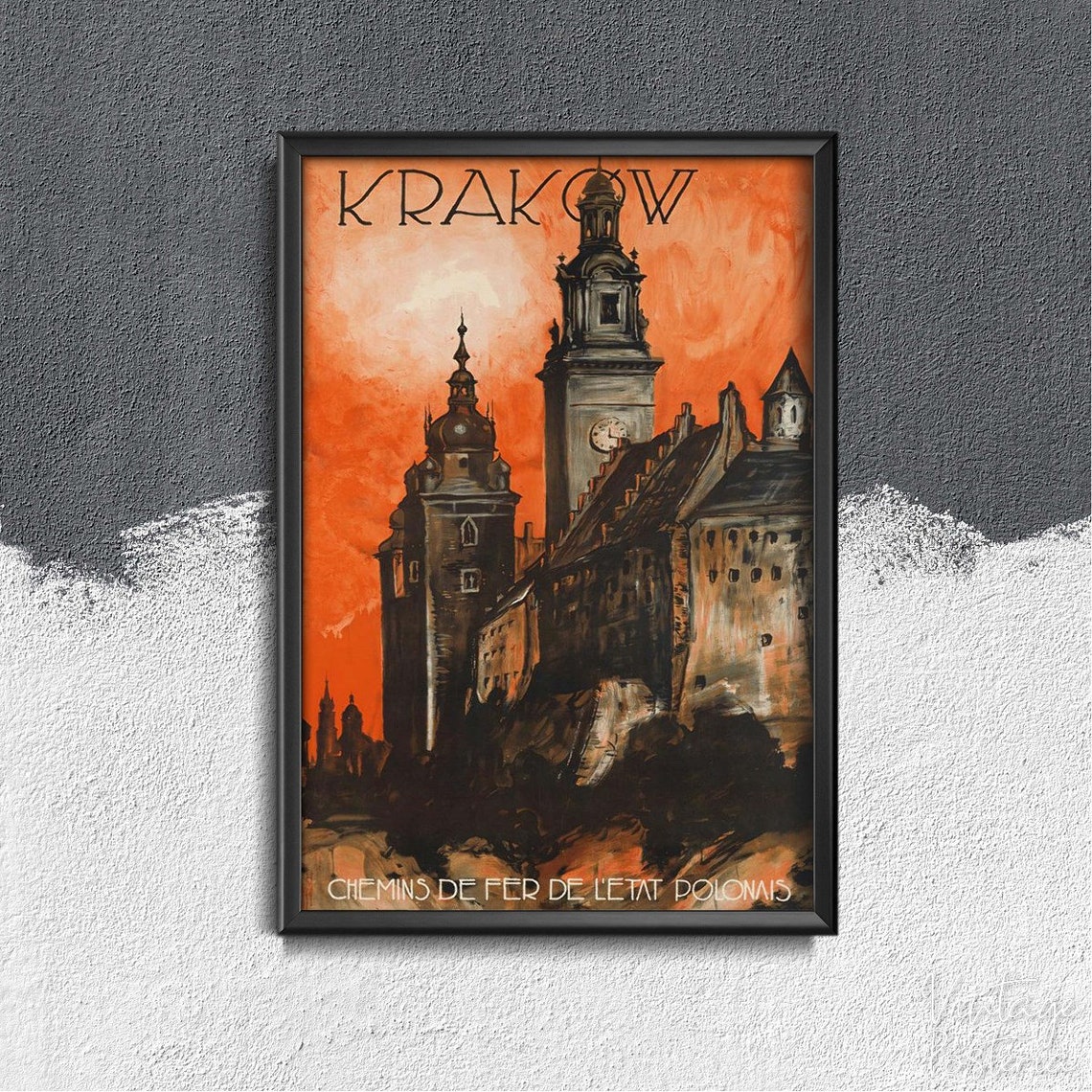 Krakow Chemins De Fer De L'etat Polonais Travel Poster Retro Poster ...