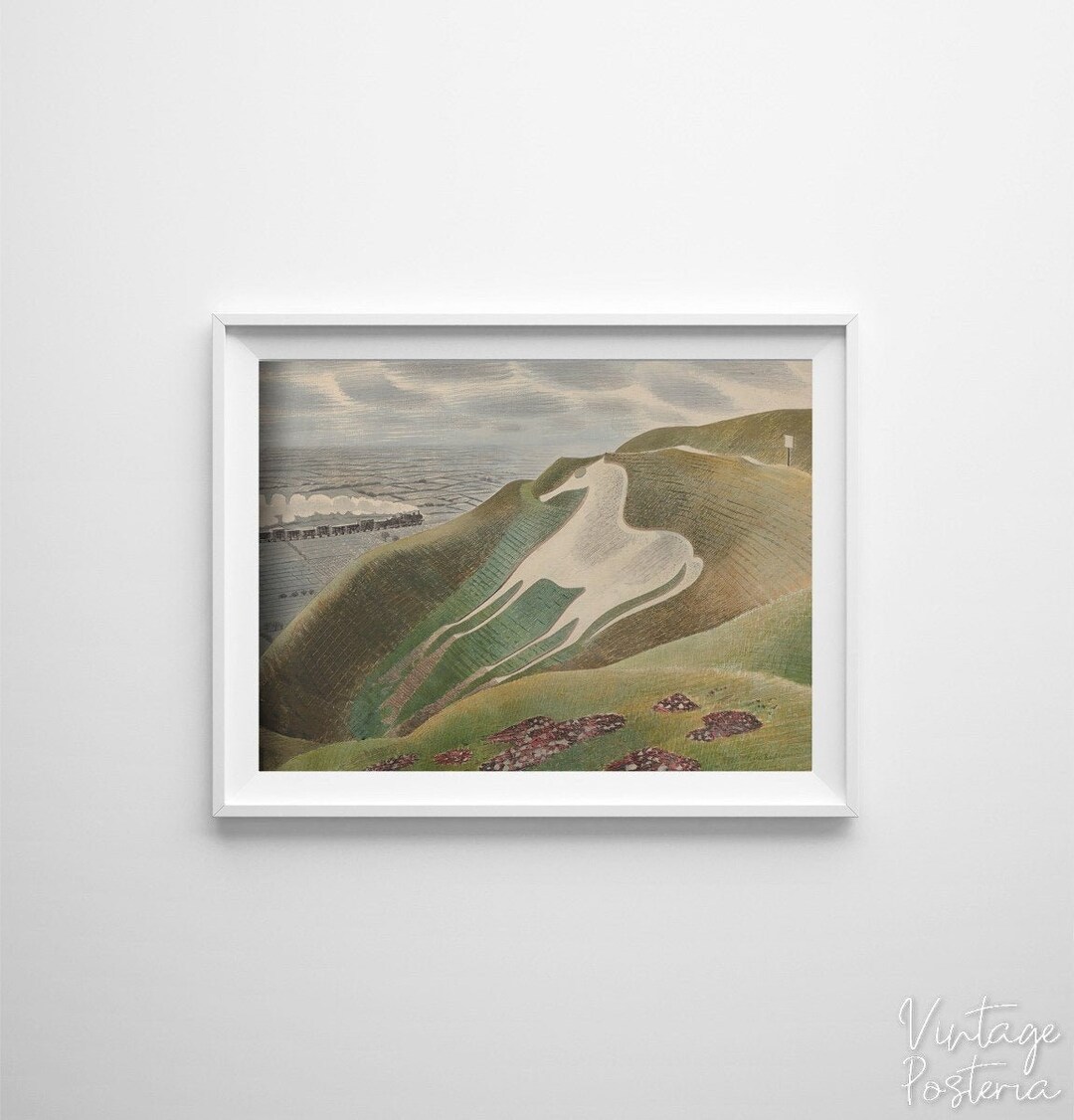 The Westbury Horse Eric Ravilious Retro Poster, Wall Hanging, Fine Art ...