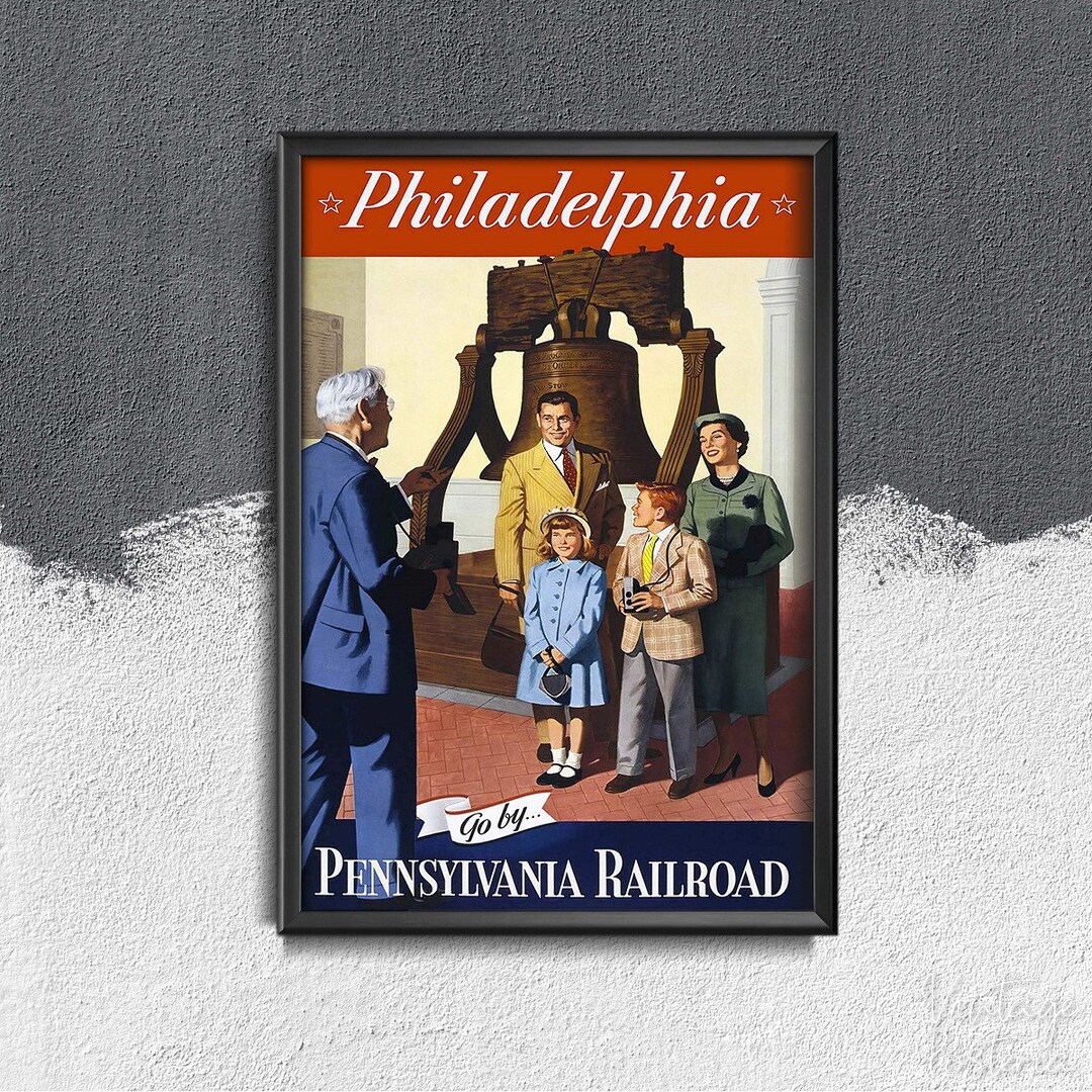 Philadelphia Pennsylvania Railroad Travel Poster Retro Poster, Self ...